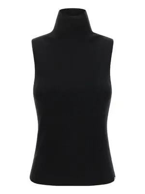 Extreme Cashmere N502 Collo Sleeveless Knitted Top - Black