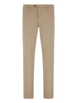 Canali Twill Slim-fit Trousers - Nude