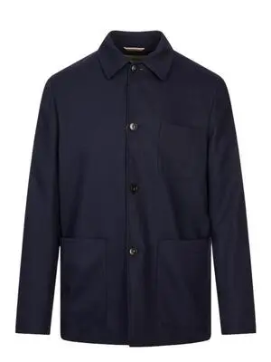 Canali Long Sleeve Button-front Jacket - Black