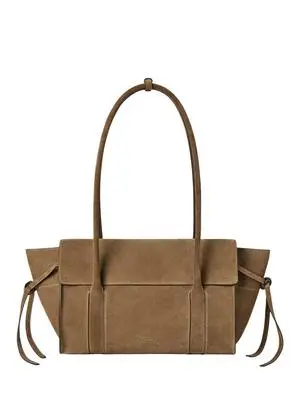 Mulberry Small Bayswater Shoulder Bag In Leather And Suede With Double Handle - Brown