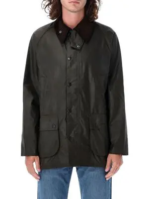 Barbour Bedale Relaxed Fit Waxed Cotton Jacket With Velvet Collar - Olive