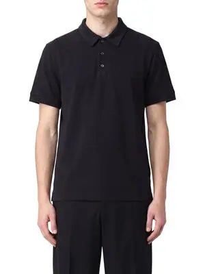 MAISON MARGIELA Short-sleeved Cotton Polo Shirt With Four Stitches Logo - Black