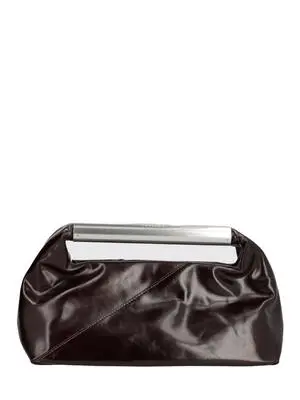 MAISON MARGIELA Small Japanese Leather Handbag With Metallic Handle - Brown