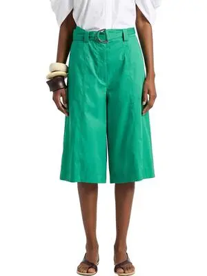 LIVIANA CONTI Drew Knee-length High-waisted Cotton Shorts