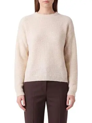 Fabiana Filippi Fabiana Filippi Wool-Blend Crewneck Sweater With Long Sleeves And Dropped Shoulders White