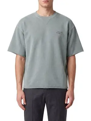 GOLDEN GOOSE Relaxed Fit Short-sleeved Cotton Sweatshirt With Print - Green