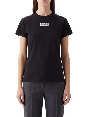 MAISON MARGIELA Slim Fit Numeric Logo Cotton T-shirt - Black