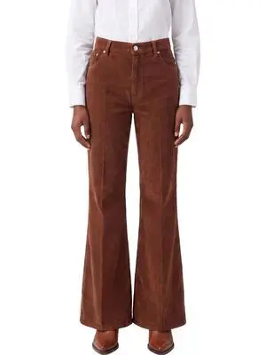 HAIKURE Clara Mid-rise Flared Corduroy Jeans - Brown