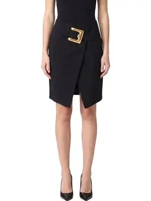 BALMAIN High-waisted Asymmetrical Virgin Wool Mini Skirt