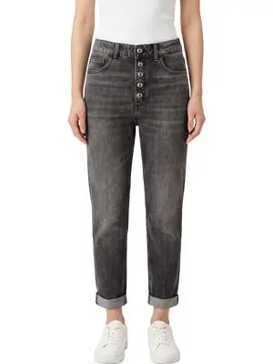 DONDUP Koons High-waisted Straight Cropped Jeans - Black