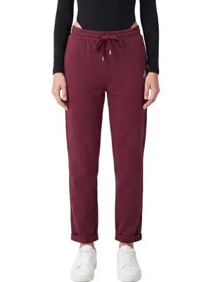 Liu Jo Rhinestone Logo Jersey Jogging Bottoms - Red