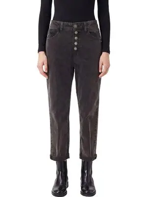 DONDUP Cropped Jeans In Recycled Cotton Denim With Mid-rise Waist - Grey