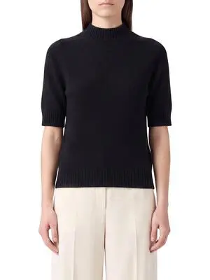 Loulou De Saison Ribbed Knit Mock Neck Sweater - Black