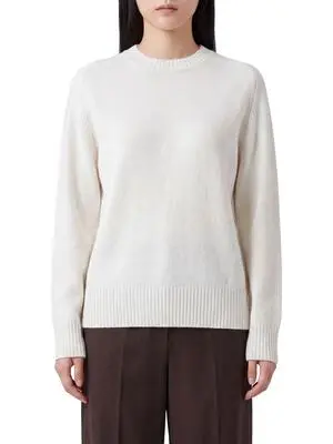 Loulou De Saison Loulou De Saison Crewneck Jumper In Pure Cashmere White