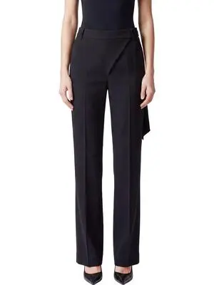 Attico The Attico Tailored Wrap Front Trousers Black