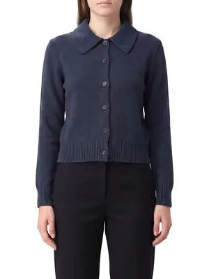 A.p.c. Wool And Cotton Blend Cardigan With Classic Collar - Blue