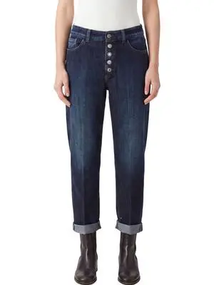 DONDUP Koons High-waisted Straight-leg Cotton Denim Jeans - Blue