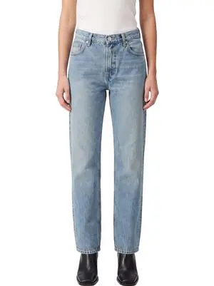 HAIKURE Lisa High-waist Straight-fit Jeans In Cotton Denim With Logo Sky