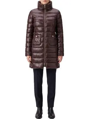 Herno Padded Jacket With Stand Collar - Brown