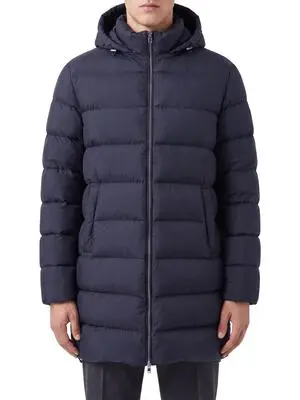 Herno Long Water-repellent Quilted Nylon Down Jacket With Hood - Black