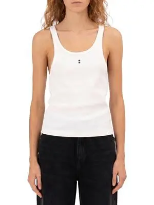 ICON DENIM LOS ANGELES Icon Denim Los Angeles Ribbed Jersey Tank Top White