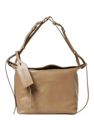 Furla Ginevra Smooth Leather Shoulder Bag With Logo Charm - Brown