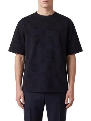 Casablanca Tone-on-tone Logo Cotton T-shirt - Black