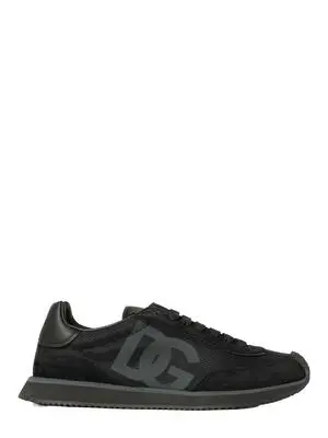 Dolce & Gabbana Dg Cushion Low Top Leather And Mesh Sneakers - Grey