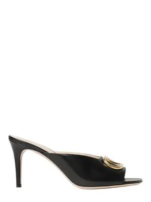 Valentino Garavani Vlogo Signature Leather Mule Sandals - Black