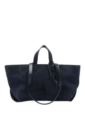A.p.c. Le Drummer Large Suede Tote Bag With Four Handles Navy
