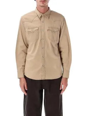 LEVI'S Inspired Barstow-style Cotton Denim Snap-front Western Shirt - Beige