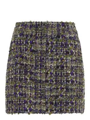 Saint Laurent Textured Tweed Mini Skirt - Multicolour