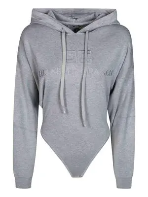 Elisabetta Franchi Ribbed Knit Bodysuit - Grigio