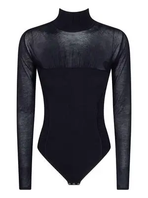 Elisabetta Franchi Ribbed Knit Bodysuit - Nero