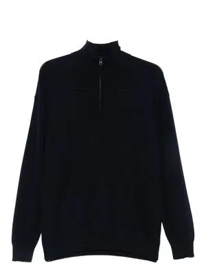 LISA YANG Cashmere Half-zip Stand-up Collar Sweater - Nero