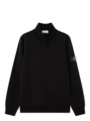 Stone Island Long Sleeve Knit Jersey Polo - Black