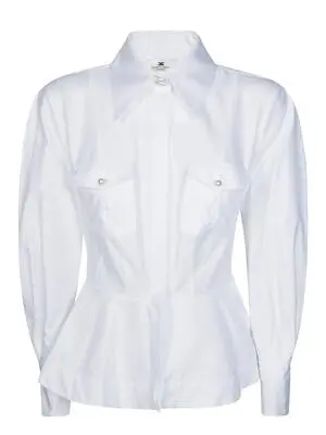 Elisabetta Franchi Shirt With Classic Collar And Button Front - Bianco
