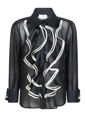 Elisabetta Franchi ELISABETTA FRANCHI Shirt With Classic Collar And Button Front Nero
