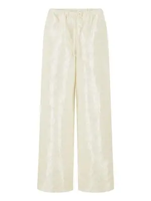 HARRIS TAPPER Drew Wide-leg Taffeta Trousers - Ivory
