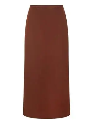 HARRIS TAPPER Tilda Satin Faille Maxi Skirt - Brown