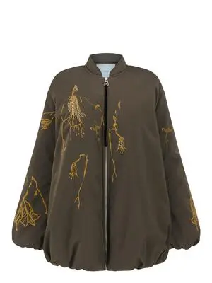 HARRIS TAPPER Chloe Laminated Nylon Bomber Jacket - Green