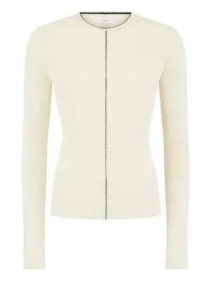 HARRIS TAPPER Pero Cotton-blend Ribbed T-shirt - Off-white