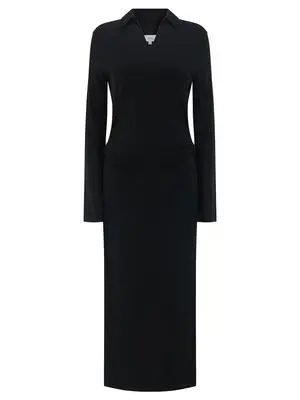 HARRIS TAPPER Lyle Drape Jersey Midi Dress - Black