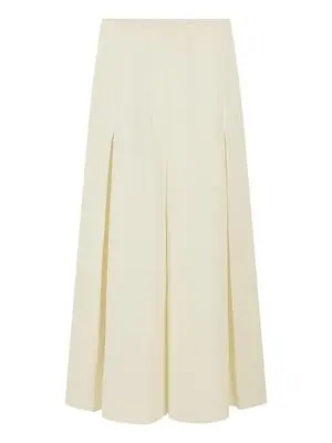 HARRIS TAPPER Ava Drape Suiting Midi Skirt - Ivory