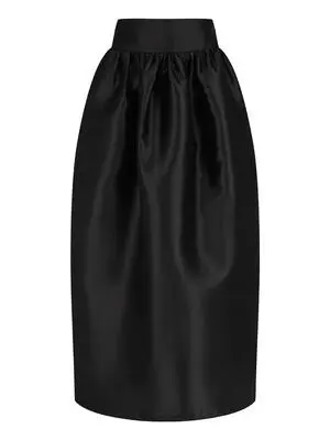 HARRIS TAPPER Emme Poly Satin Twill Maxi Skirt - Black