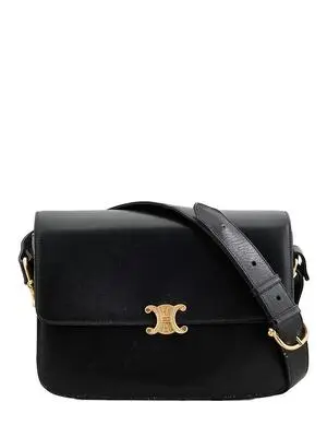Shopbop Celline Calf Leather Triomphe Handbag - Black