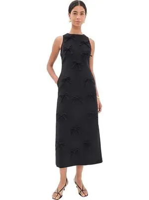 English Factory Bow Detailed Midi Dress - Black