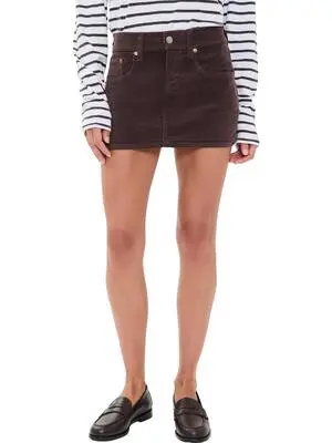 DAZE Micro Corduroy Mini Skirt - Chocolate