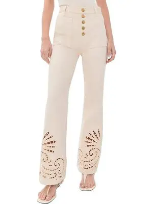 Ulla Johnson The Lou Eyelet Jeans - Cowrie