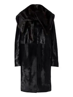 Loulou De Saison Lotta Calf-hair Coat - Black
